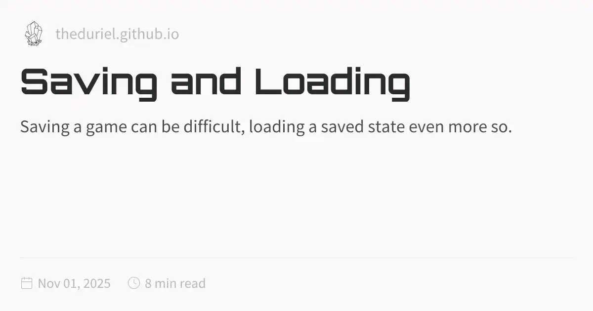 Saving and Loading