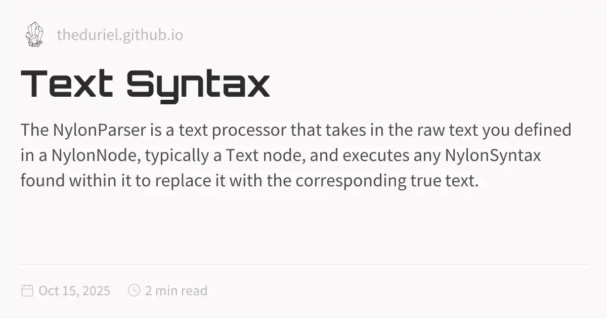 Text Syntax